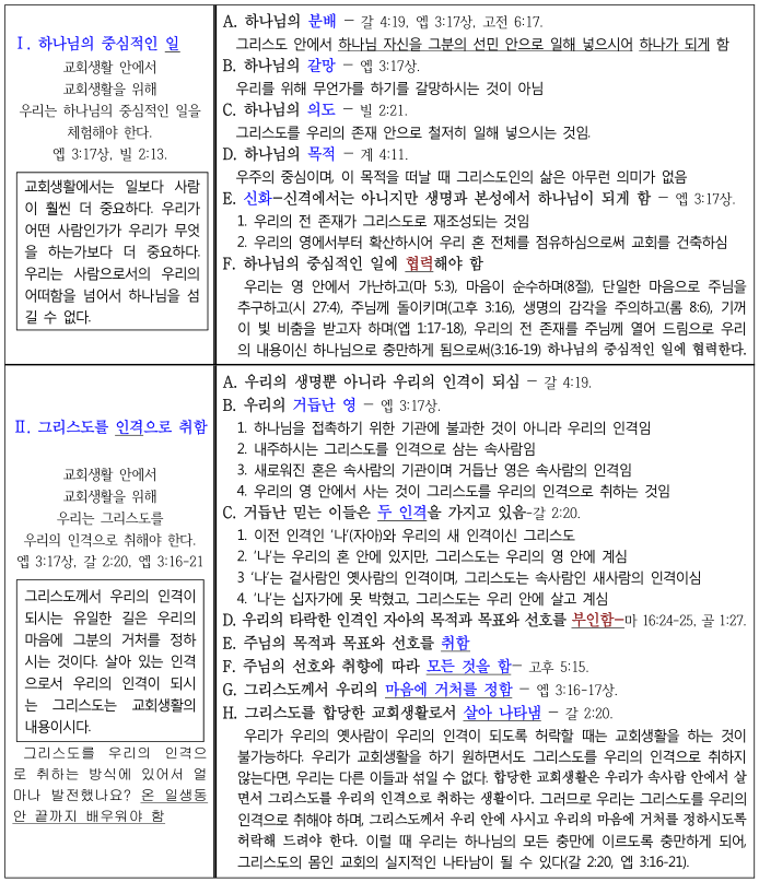 성경진리사역원(BTMK) | [2018년 봄 장로들과 책임 형제들을 위한 국제 훈련] - M1 교회생활 안에서 교회생활을 위해 하나님의 중심적인 일을 체험하고 그리스도를 ...